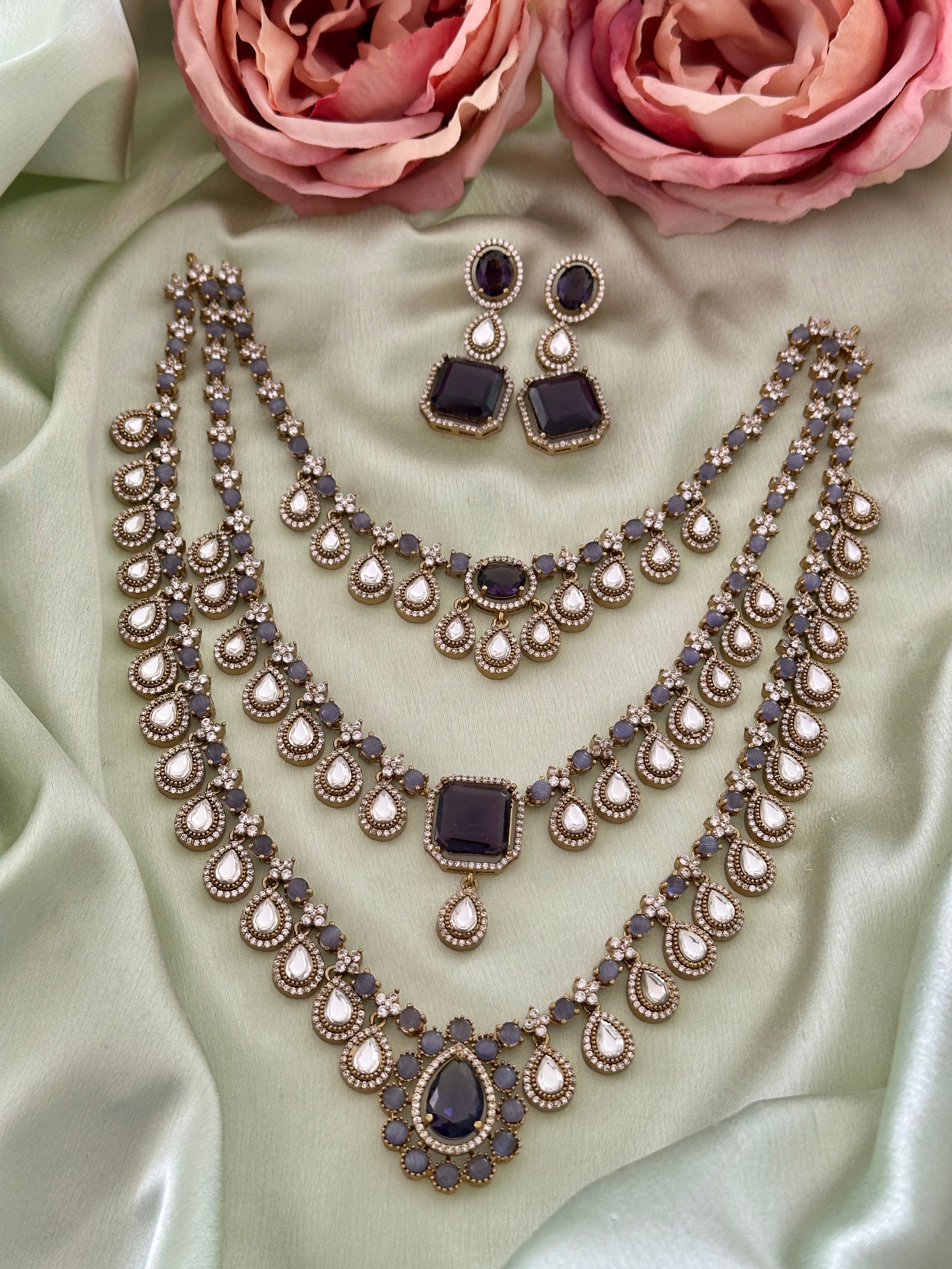 Three Layer Rani Mozonite Haaram – Ohbyozy